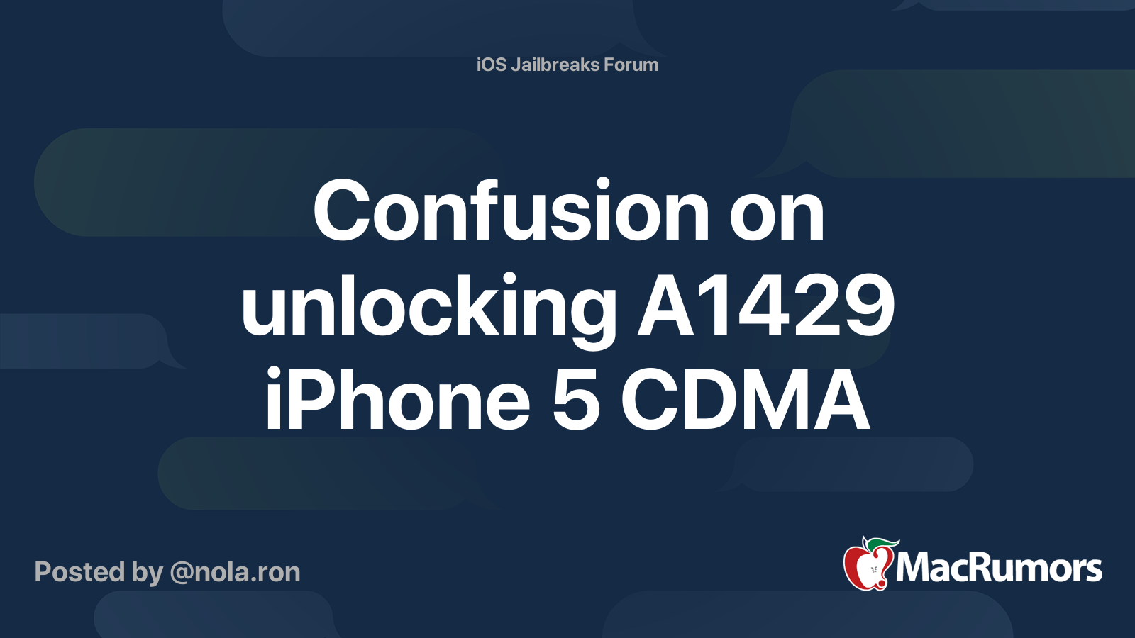 Confusion on unlocking A1429 iPhone 5 CDMA | MacRumors Forums