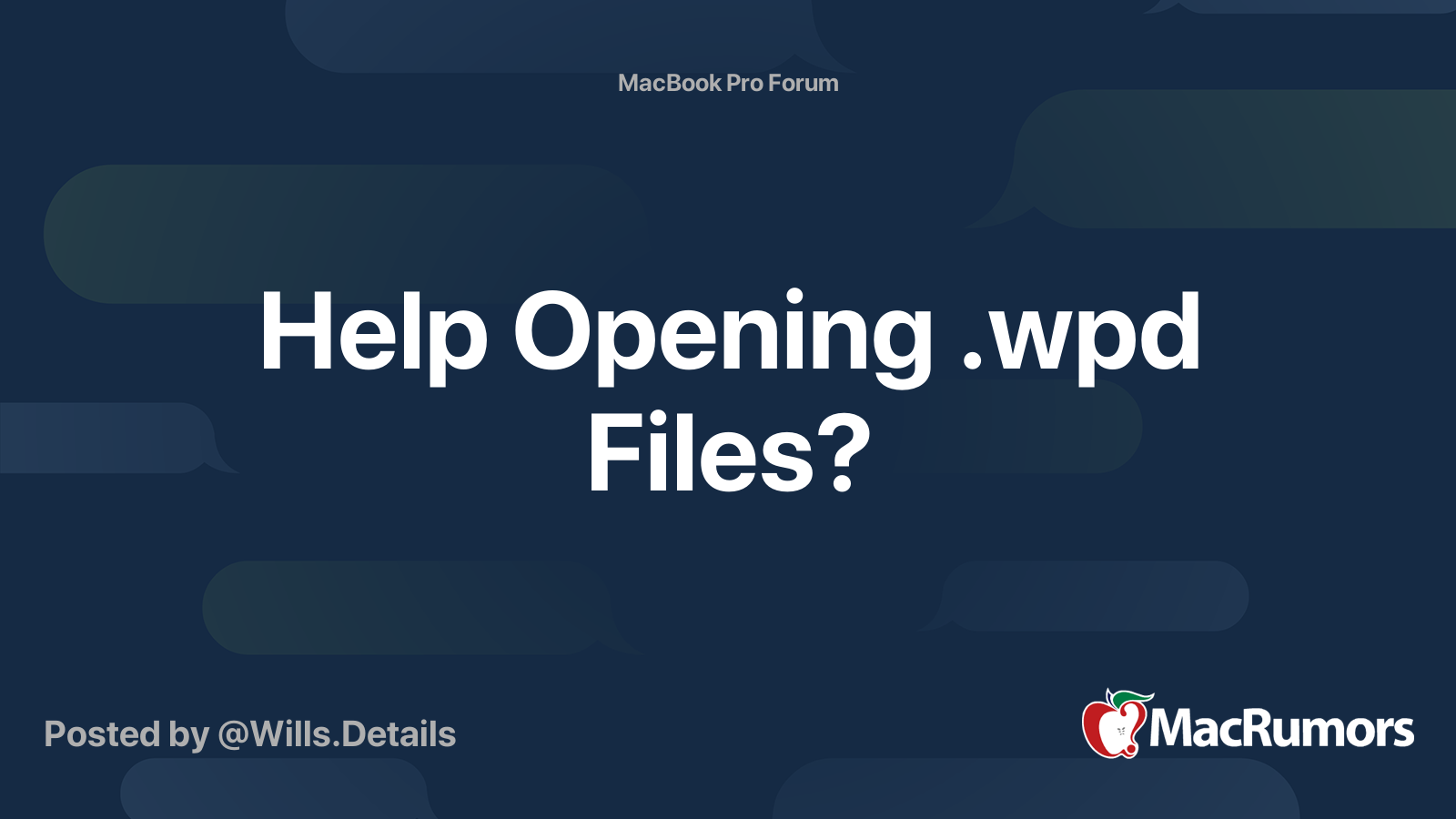 Help Opening .wpd Files? | MacRumors Forums