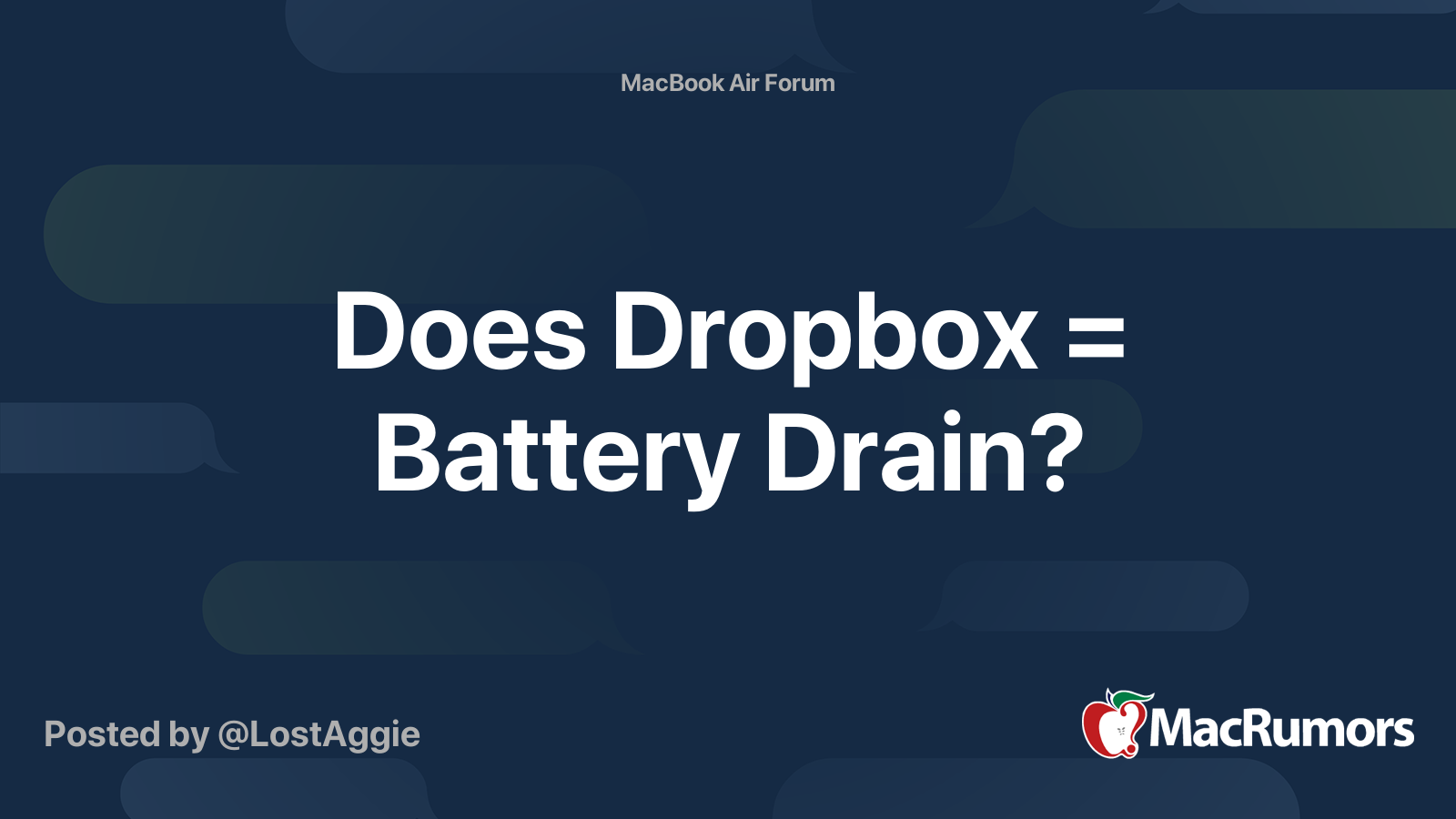 Does Dropbox = Battery Drain? | MacRumors Forums