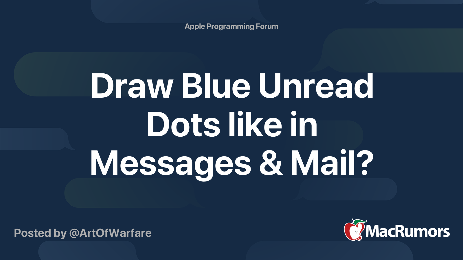 Draw Blue Unread Dots like in Messages & Mail? | MacRumors Forums