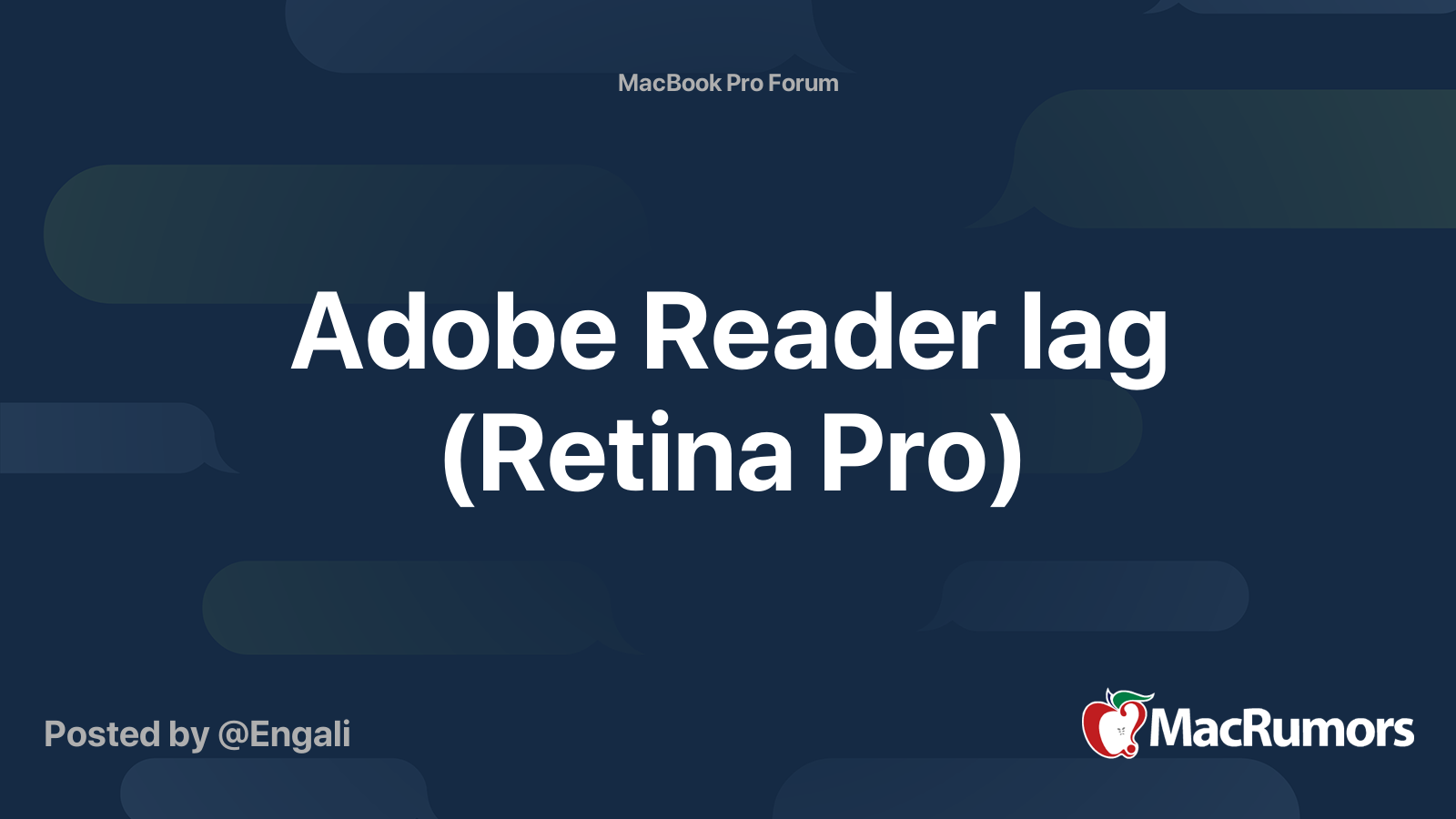 Adobe Reader lag (Retina Pro) | MacRumors Forums
