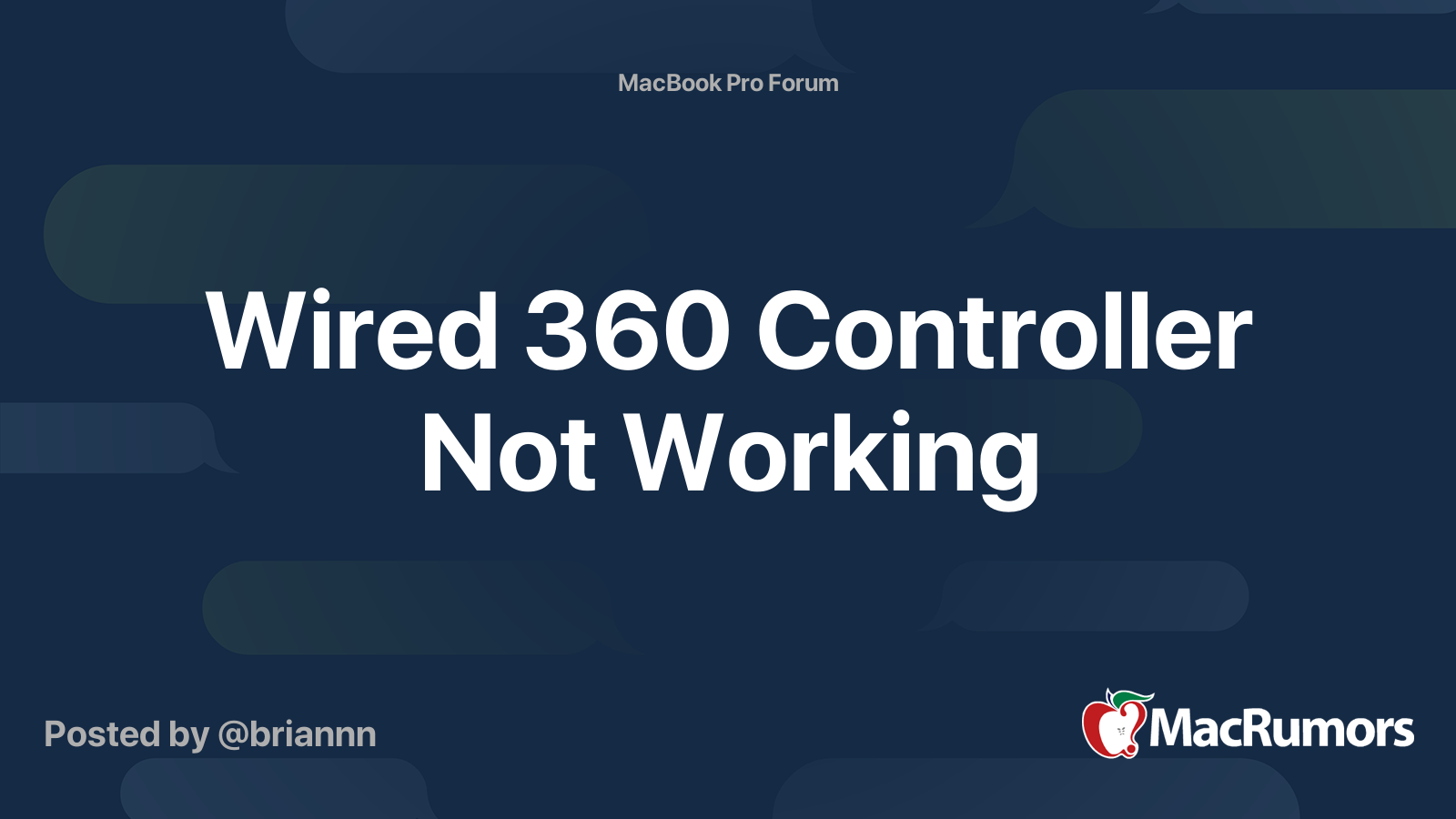 Wired 360 Controller Not Working | MacRumors Forums