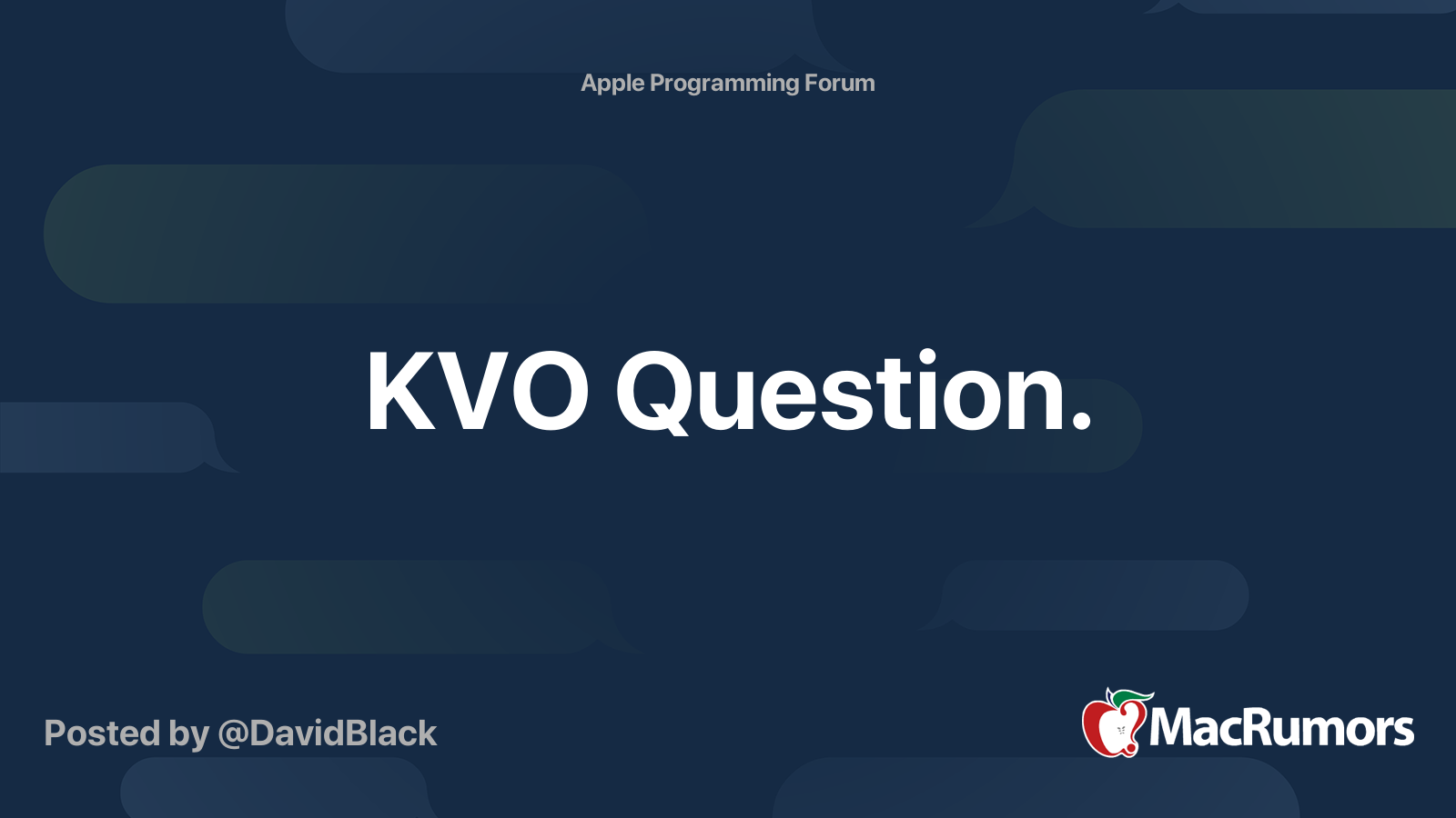 KVO Question. | MacRumors Forums
