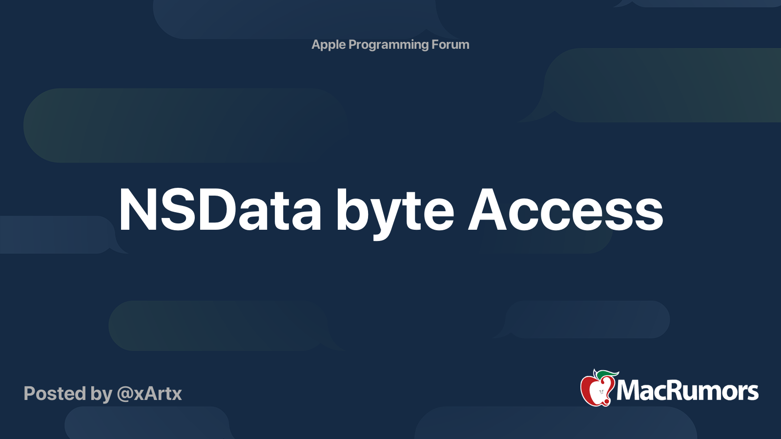 NSData byte Access | MacRumors Forums