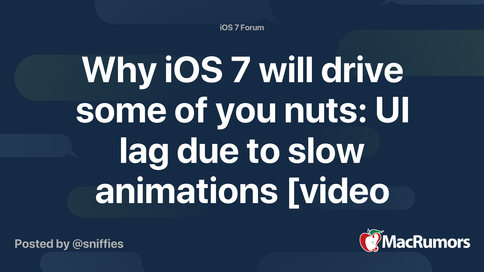 Why iOS 7 will drive some of you nuts: UI lag due to slow animations [video inside] | MacRumors ...