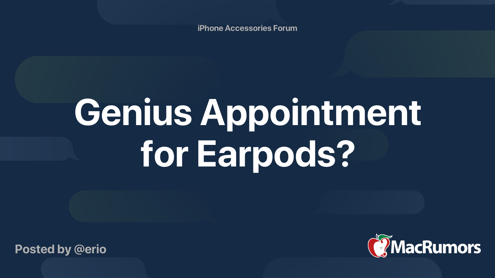 Genius Appointment for Earpods? | MacRumors Forums