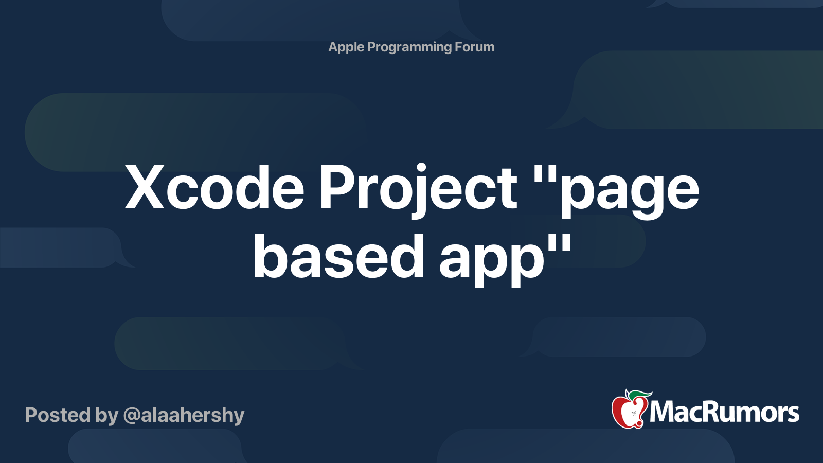 Xcode Project Page Based App Macrumors Forums 