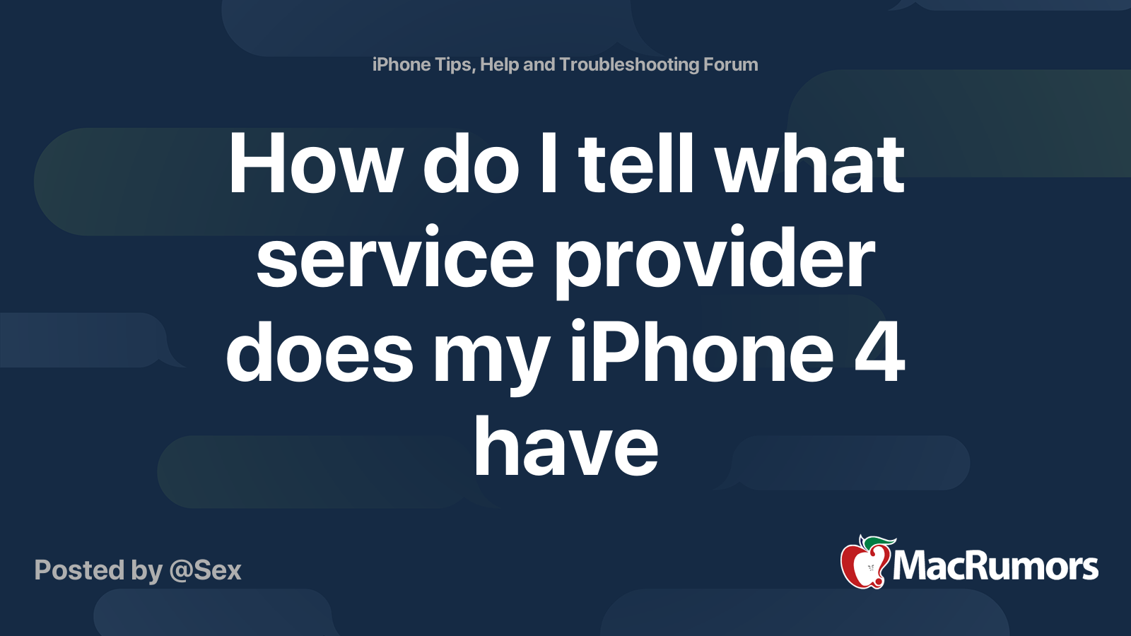 How do I tell what service provider does my iPhone 4 have | MacRumors ...