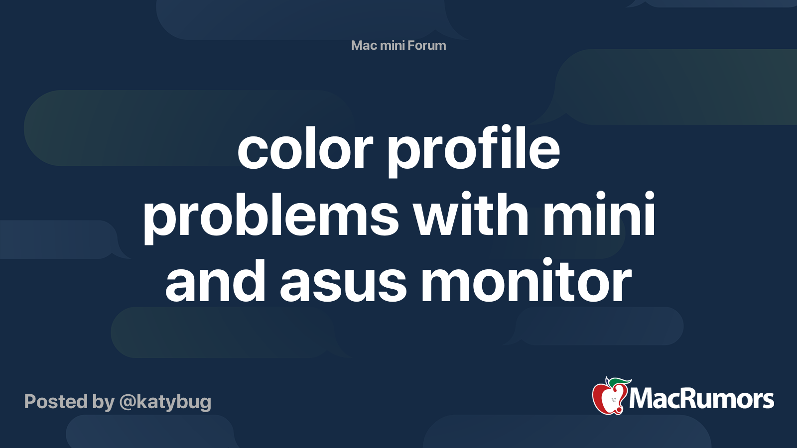 color profile problems with mini and asus monitor | MacRumors Forums