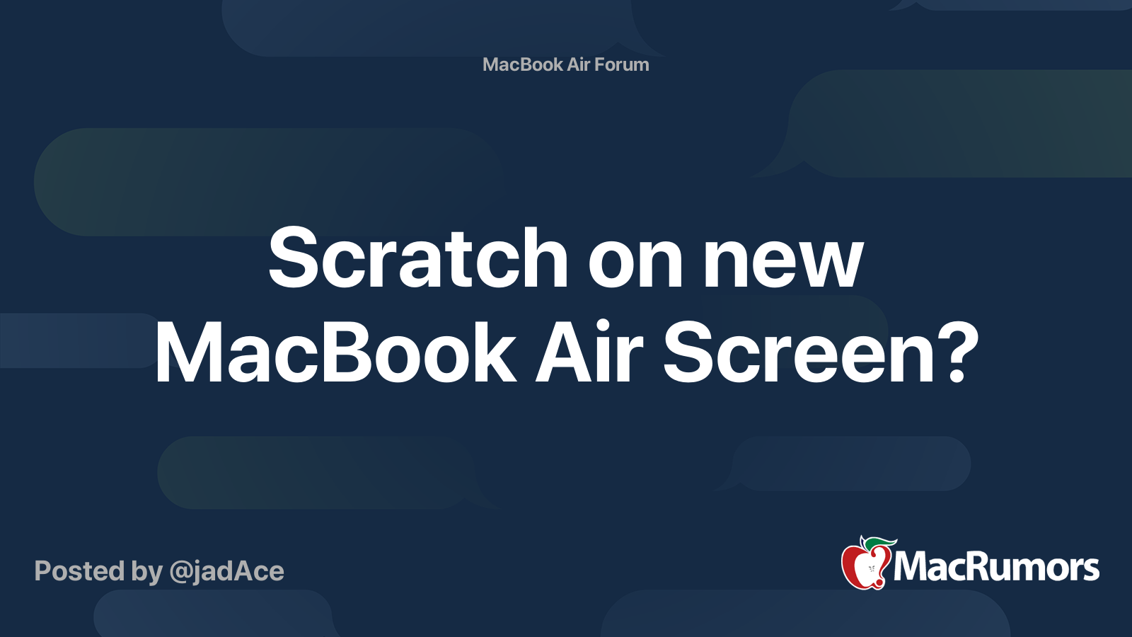 Scratch on new MacBook Air Screen? | MacRumors Forums