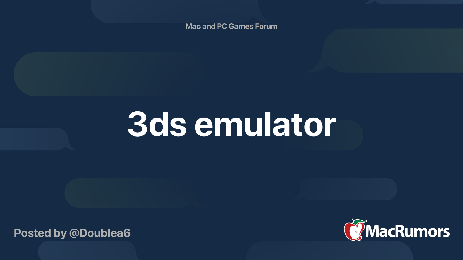 3ds emulator | MacRumors Forums