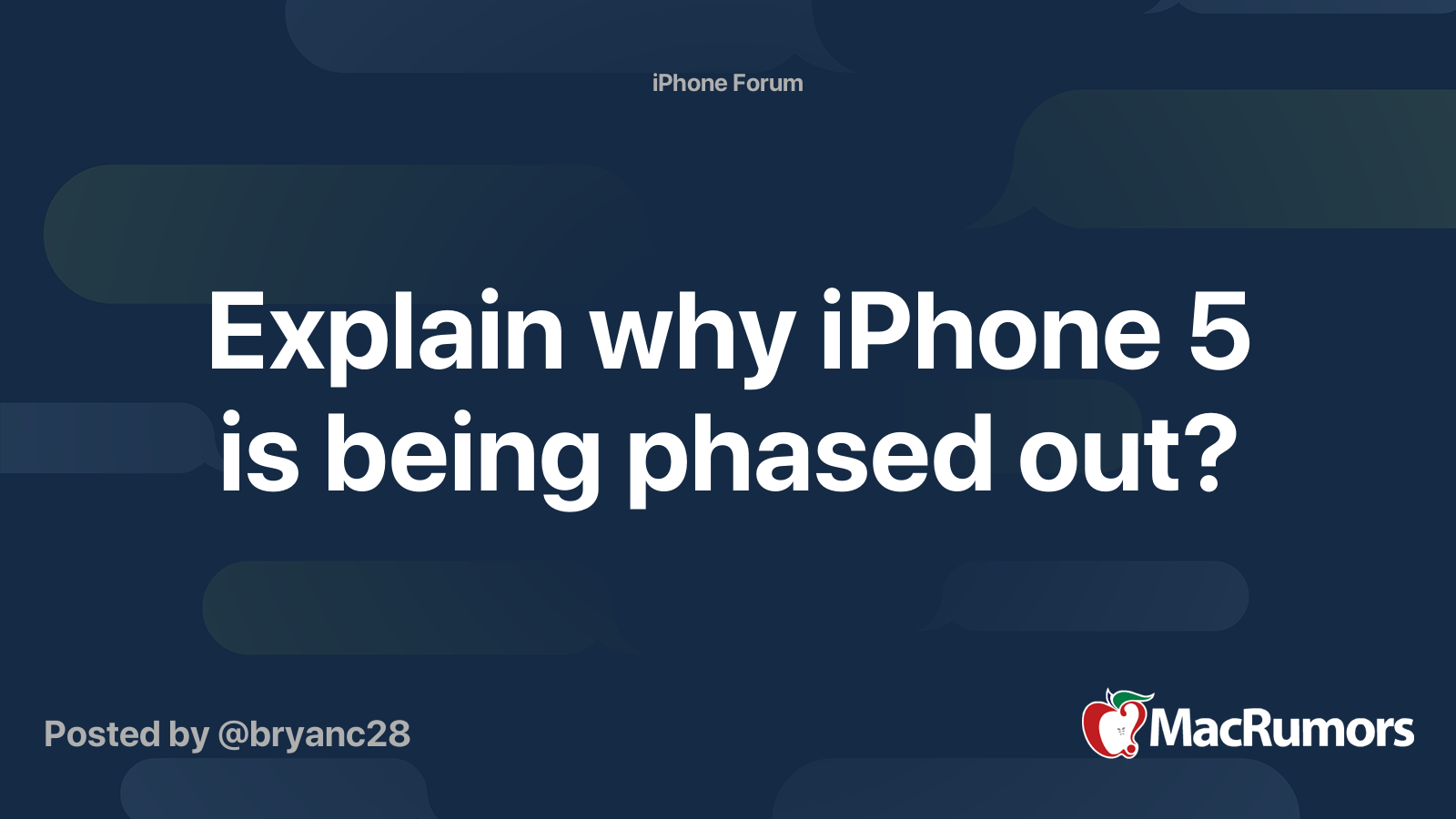 Explain why iPhone 5 is being phased out? | MacRumors Forums