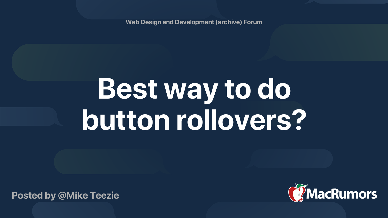 Best way to do button rollovers? | MacRumors Forums