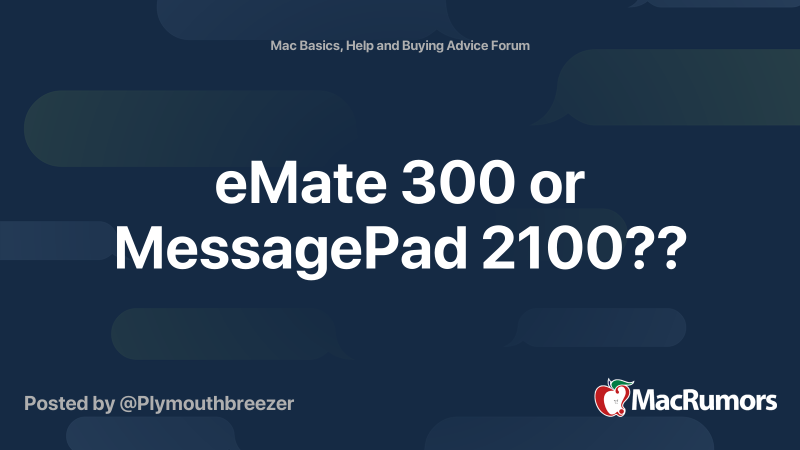 eMate 300 or MessagePad 2100?? | MacRumors Forums