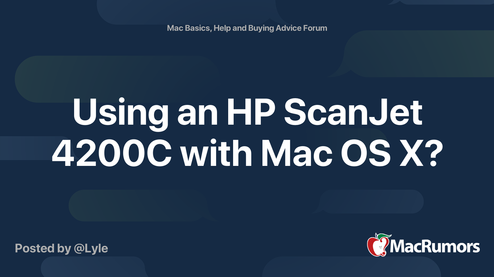 Using an HP ScanJet 4200C with Mac OS X? | MacRumors Forums