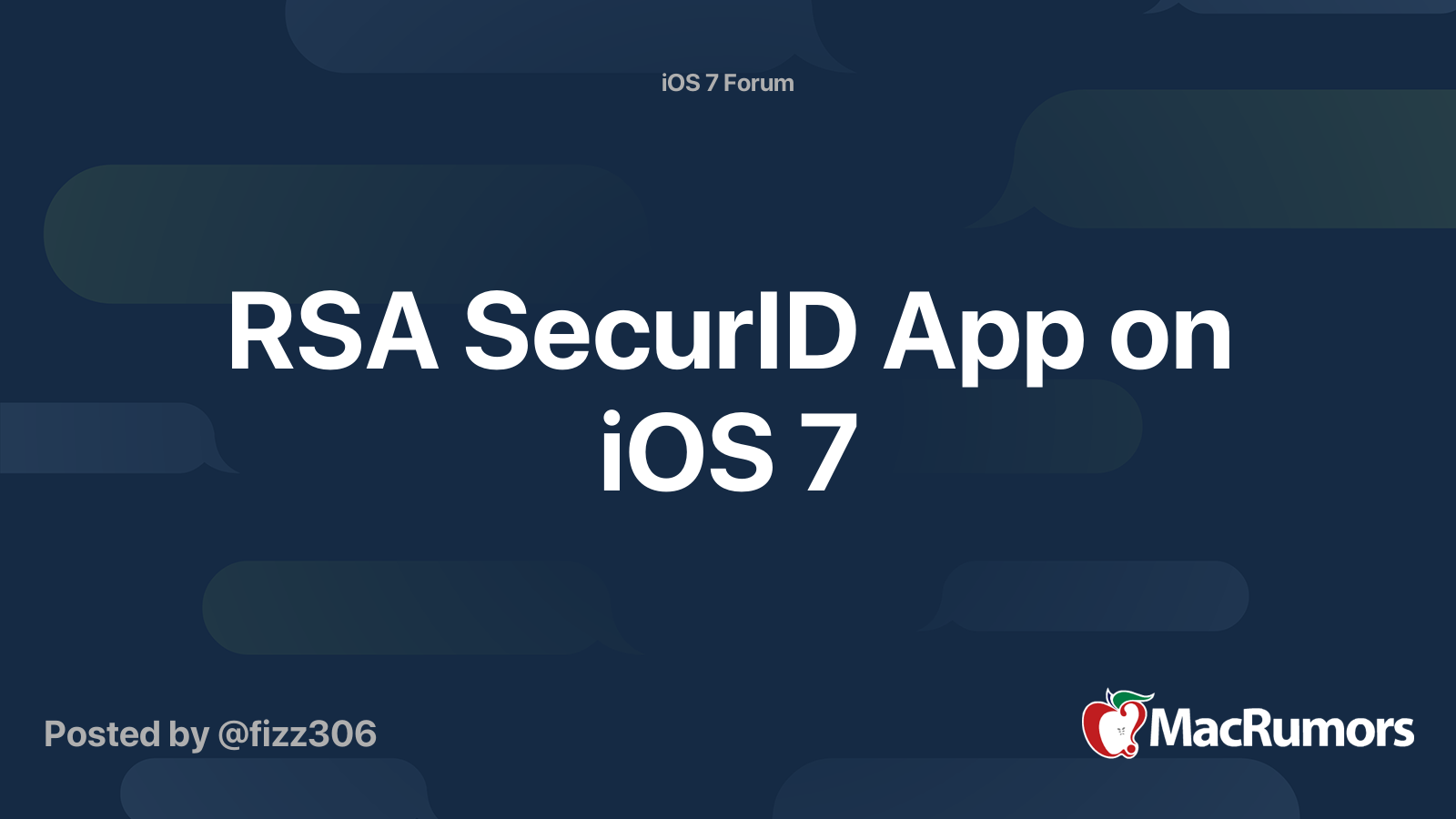 RSA SecurID App on iOS 7 | MacRumors Forums