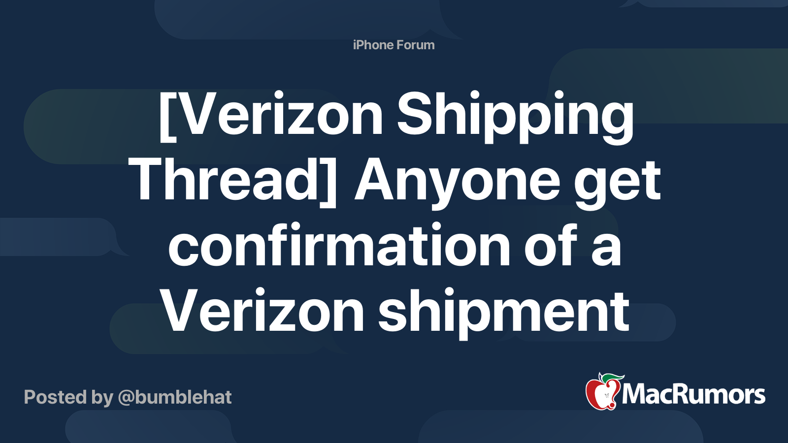 [Verizon Shipping Thread] Anyone get confirmation of a Verizon shipment ...