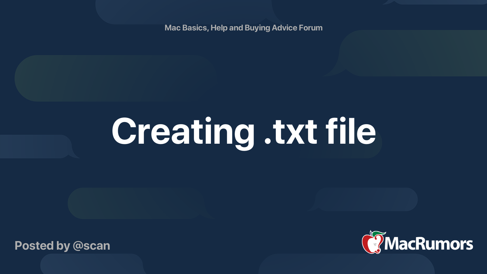 Creating .txt file | MacRumors Forums