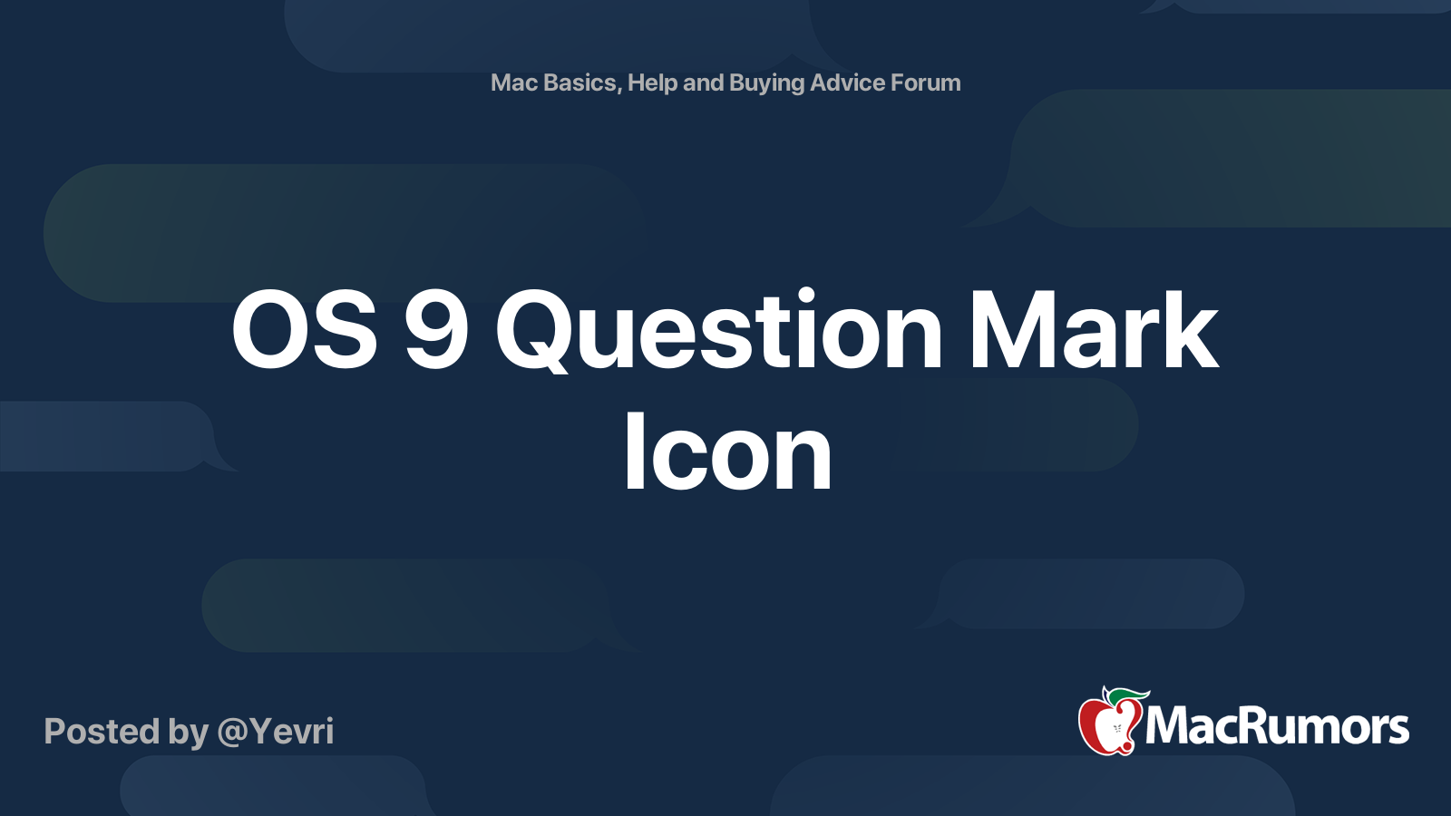 OS 9 Question Mark Icon | MacRumors Forums
