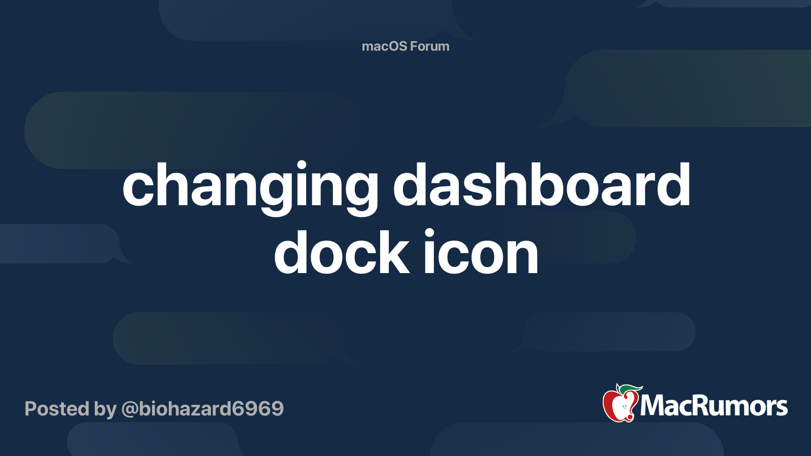 changing dashboard dock icon | MacRumors Forums