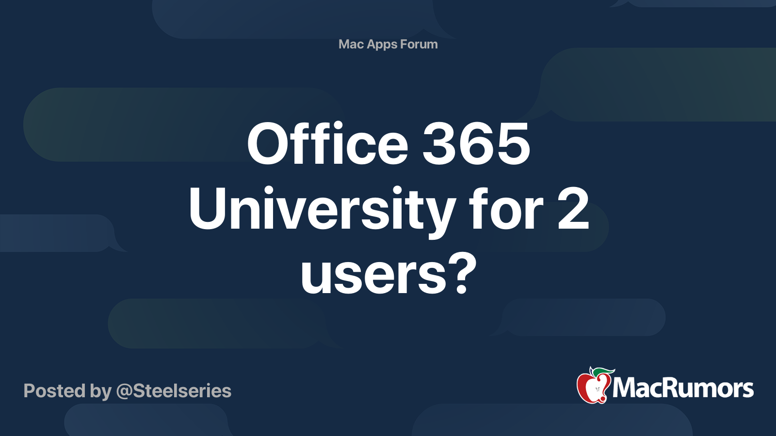 Office 365 University for 2 users? | MacRumors Forums