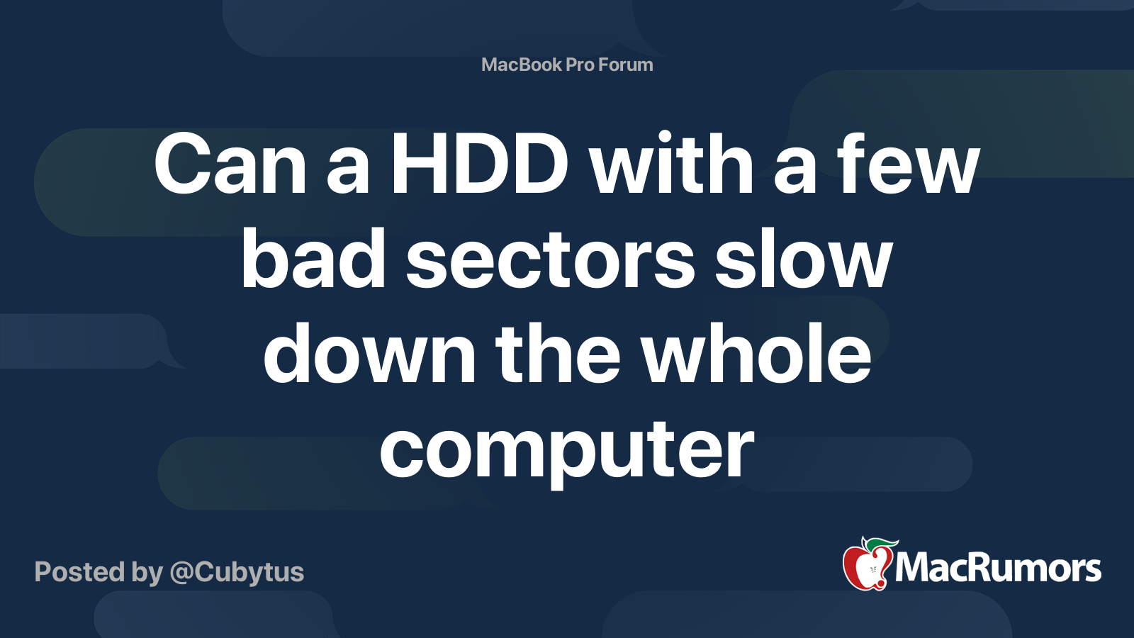 Can a HDD with a few bad sectors slow down the whole computer ...