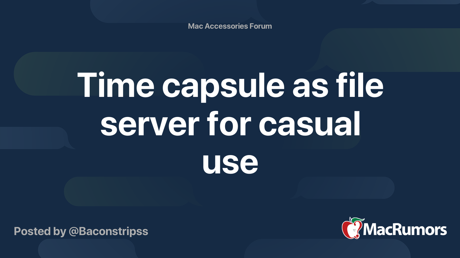 Time capsule as file server for casual use | MacRumors Forums