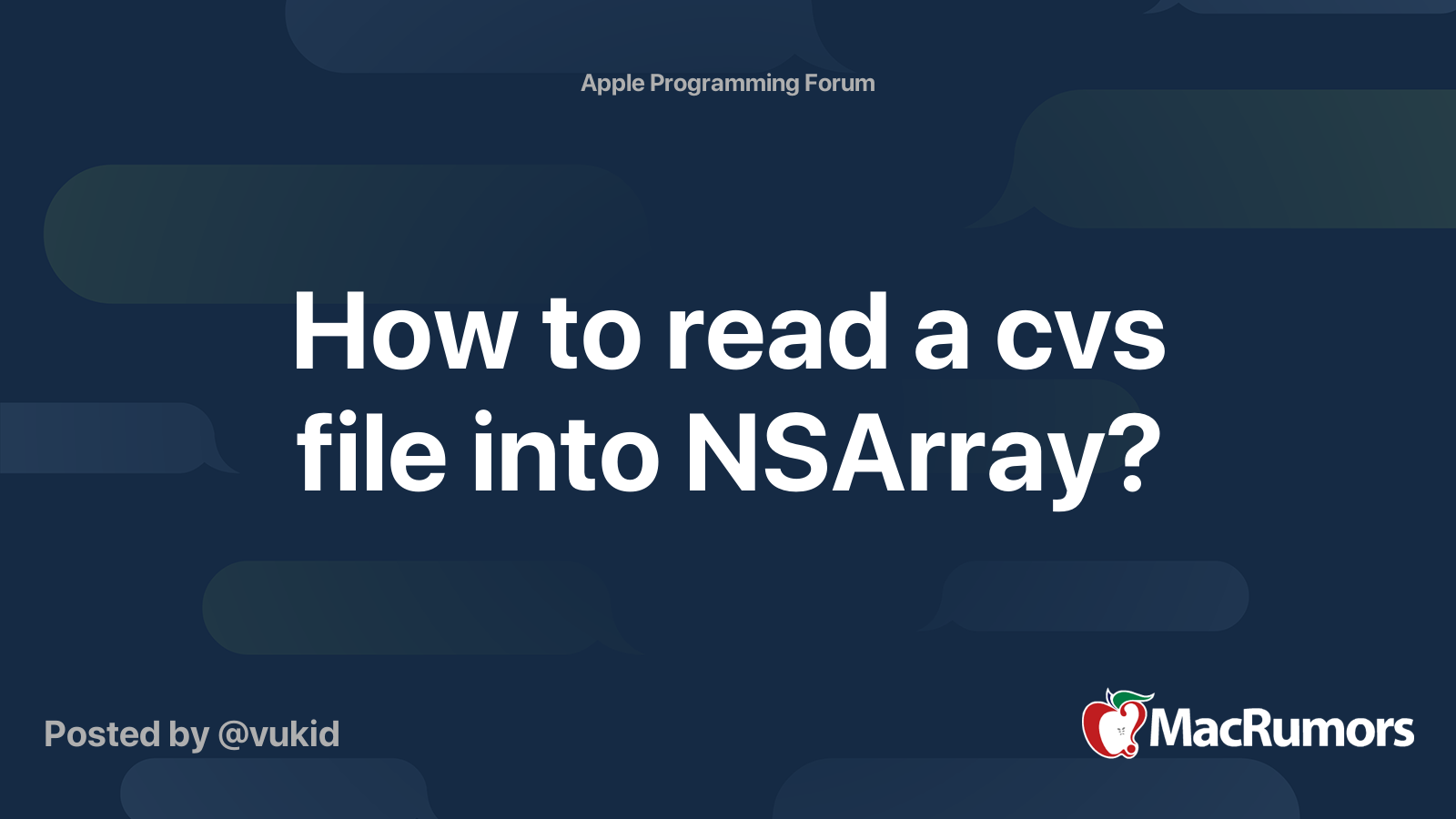 How to read a cvs file into NSArray? | MacRumors Forums