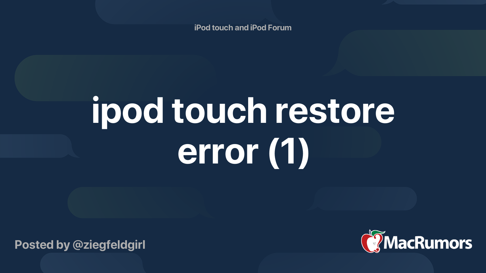 ipod touch restore error (1) | MacRumors Forums