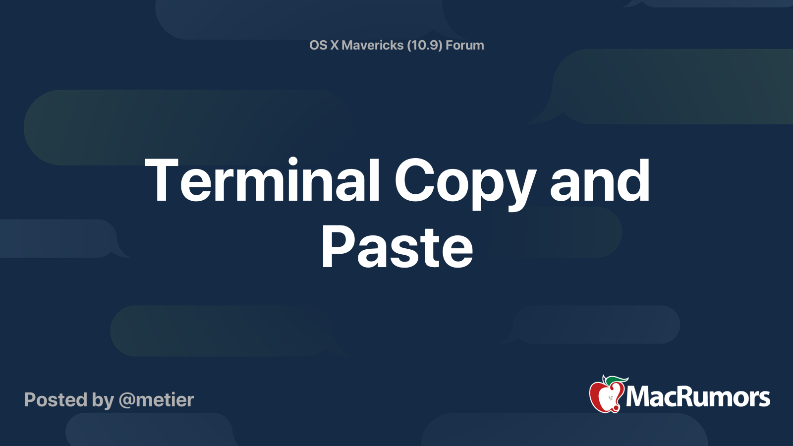 Terminal Copy and Paste | MacRumors Forums
