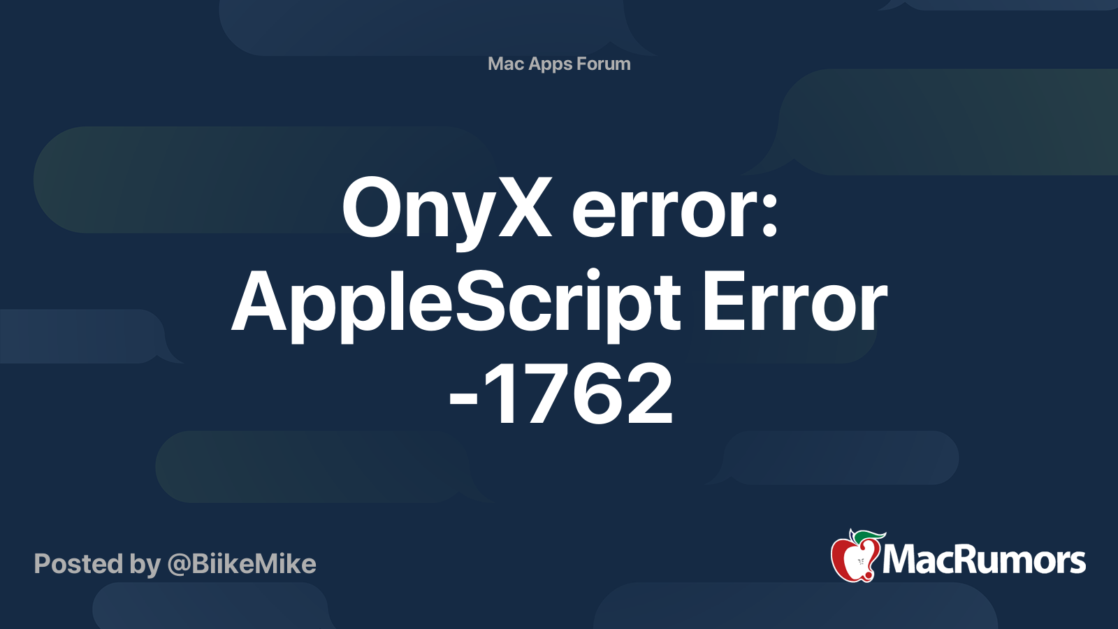 OnyX error: AppleScript Error -1762 | MacRumors Forums