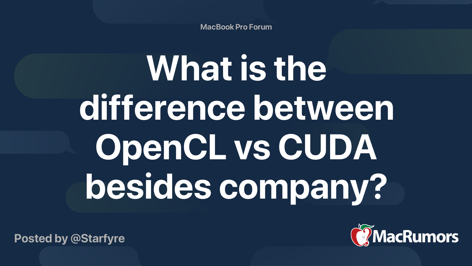 What is the difference between OpenCL vs CUDA besides company ...