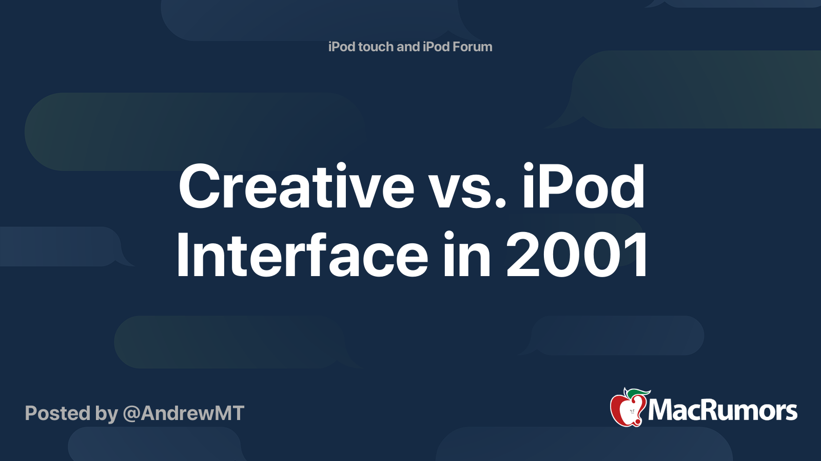 Creative vs. iPod Interface in 2001 | MacRumors Forums