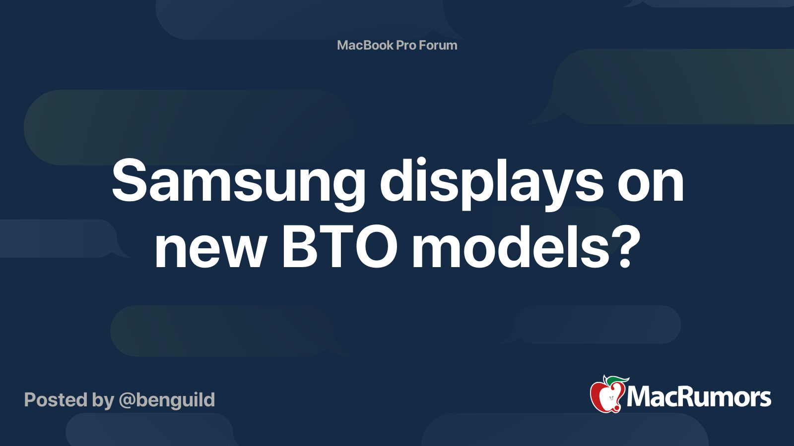 Samsung displays on new BTO models? | MacRumors Forums