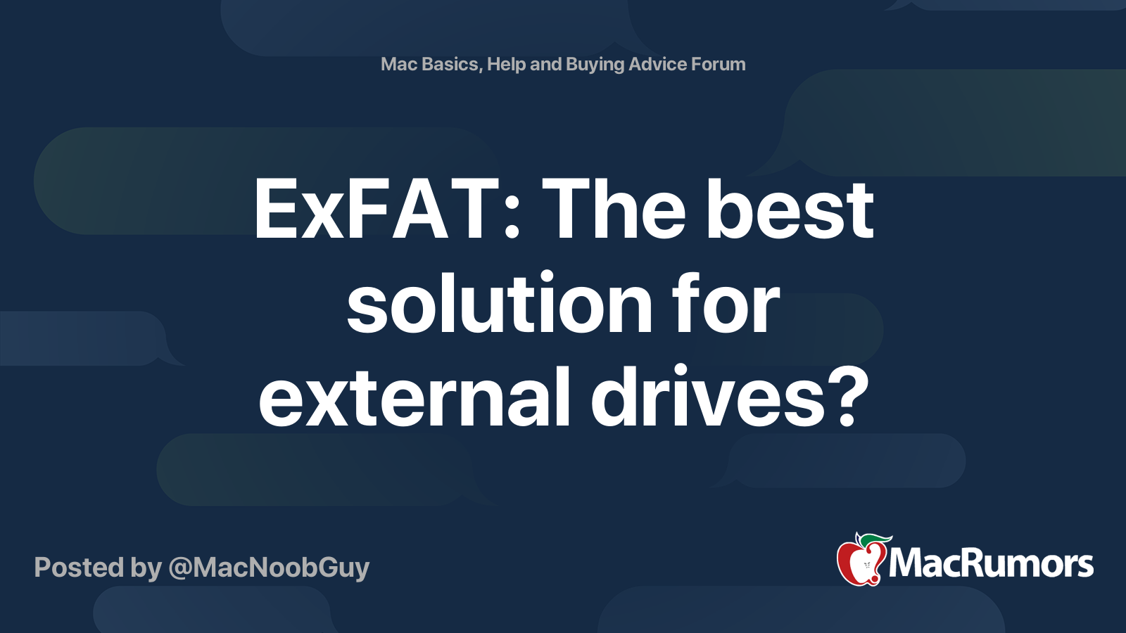 ExFAT: The best solution for external drives? | MacRumors Forums