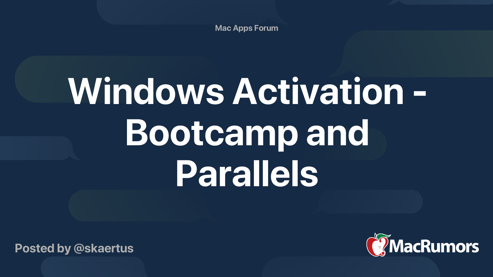 Windows Activation - Bootcamp and Parallels | MacRumors Forums
