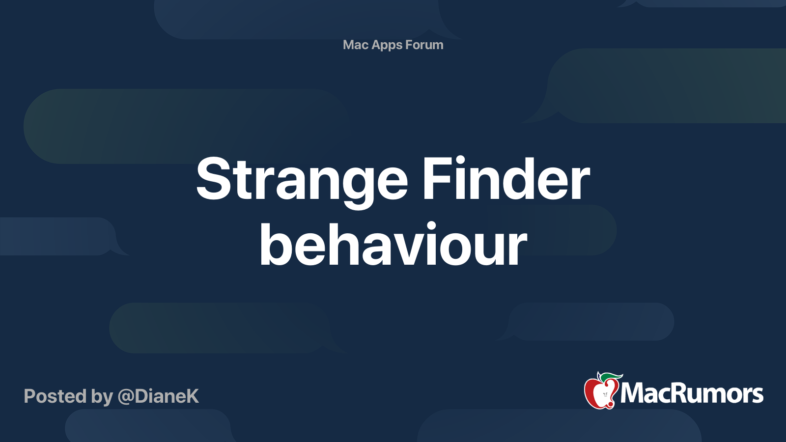 Strange Finder behaviour | MacRumors Forums