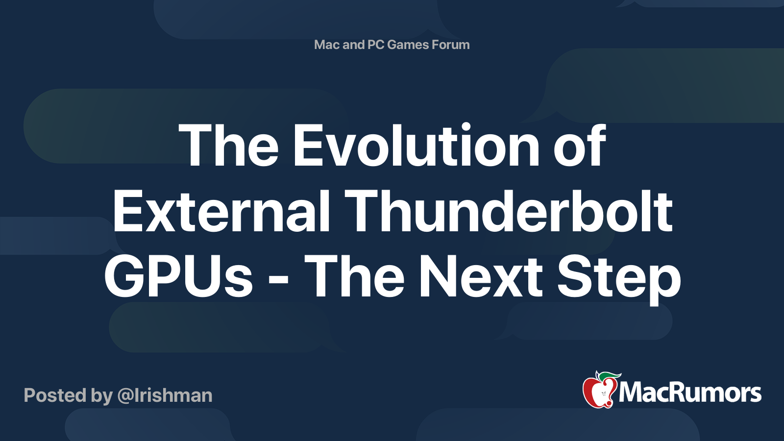 The Evolution of External Thunderbolt GPUs - The Next Step | MacRumors ...
