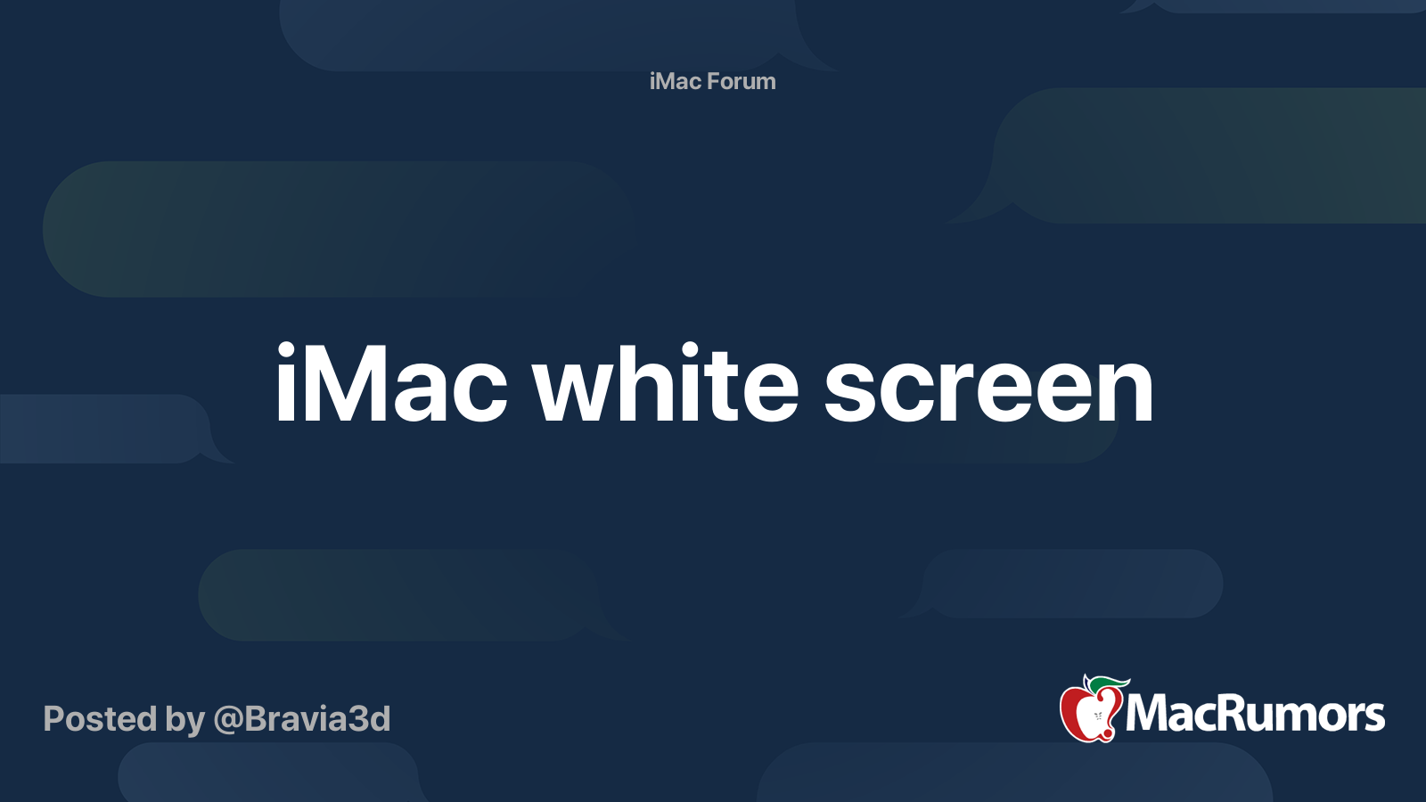 iMac white screen | MacRumors Forums
