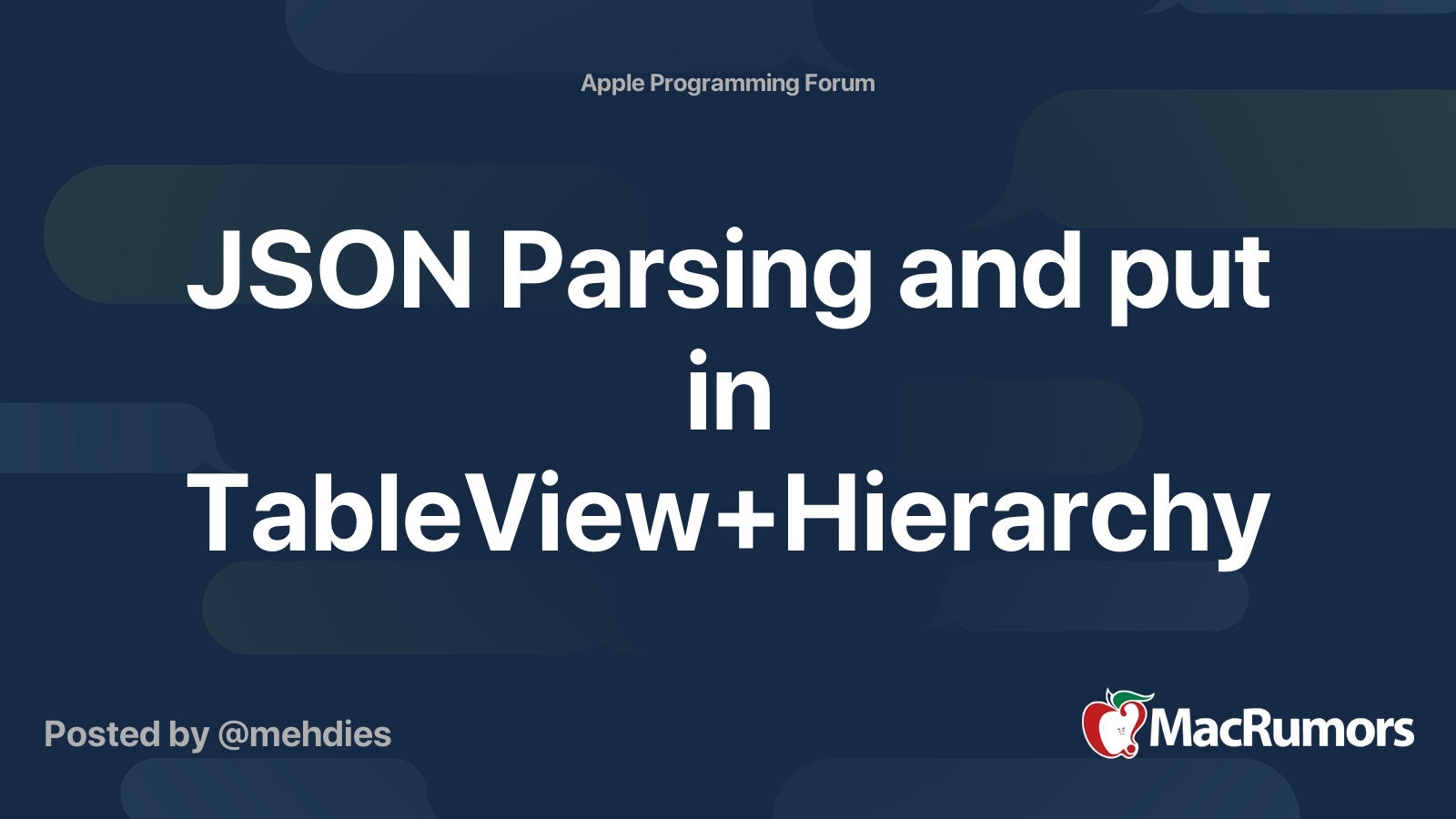 Json Parsing And Put In Tableviewhierarchy Macrumors Forums 2769