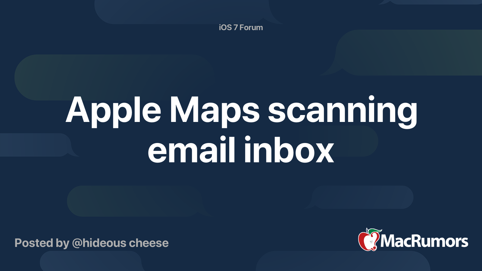 Apple Maps scanning email inbox | MacRumors Forums