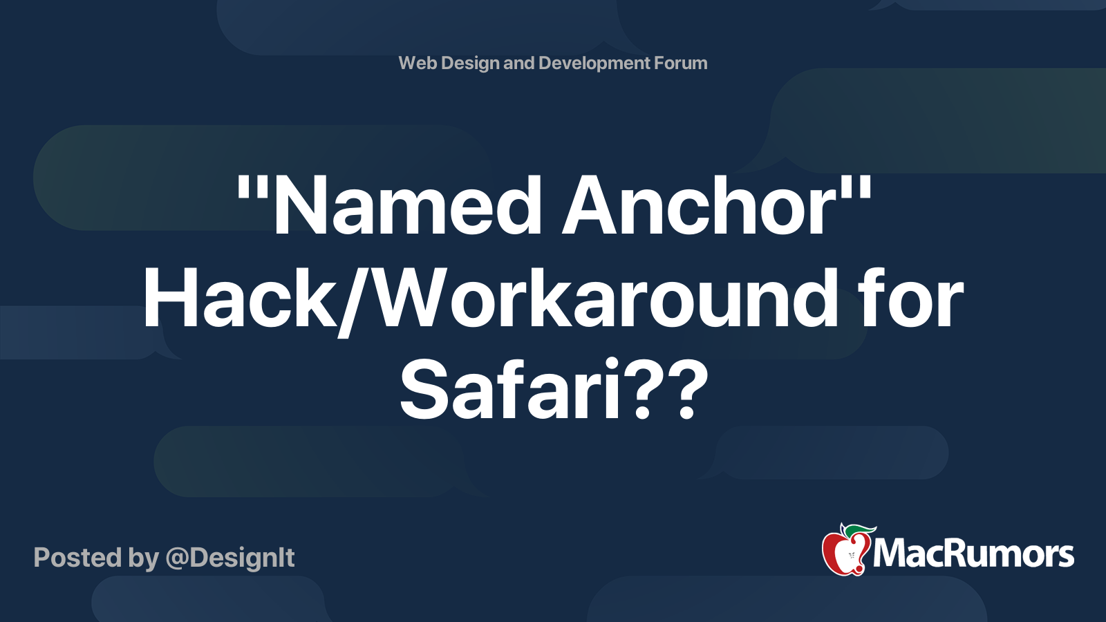 "Named Anchor" Hack/Workaround for Safari?? | MacRumors Forums