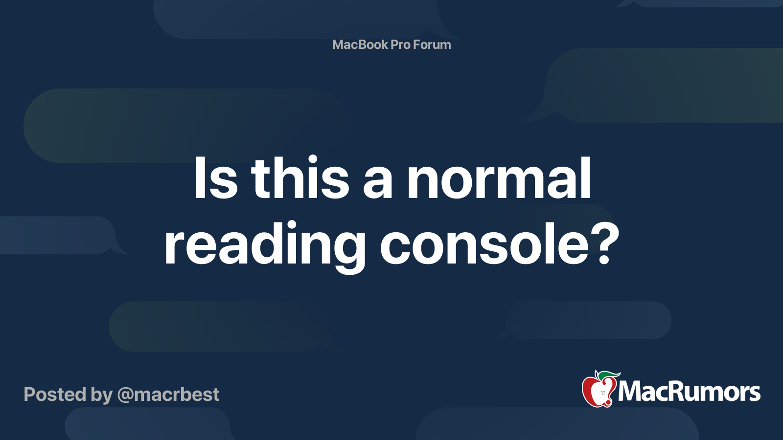 Is this a normal reading console? | MacRumors Forums