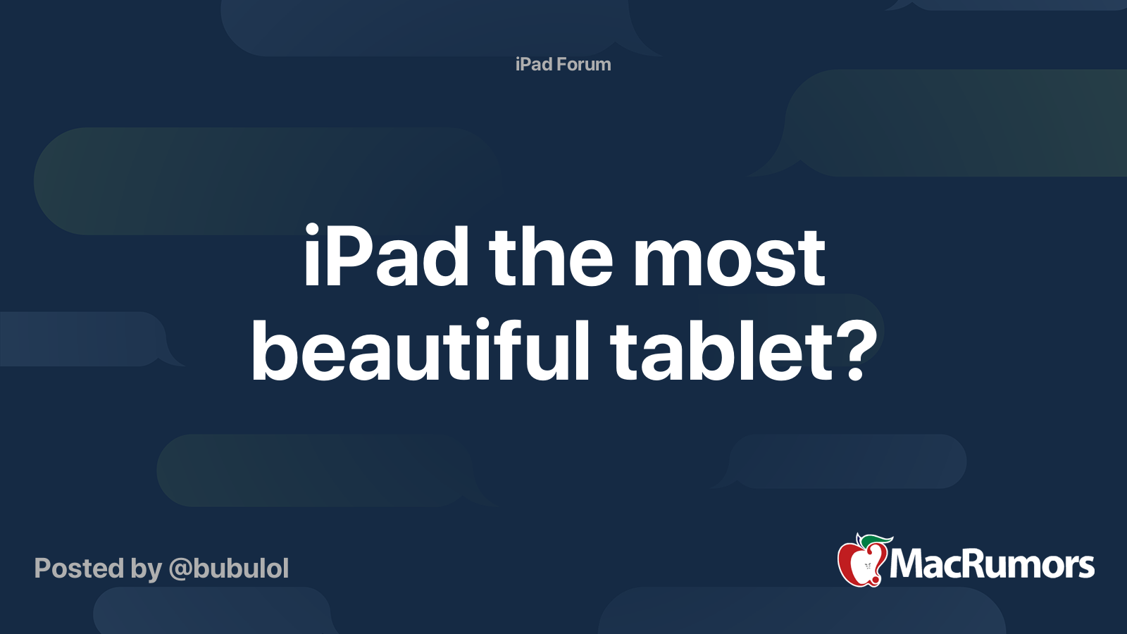 iPad the most beautiful tablet? | MacRumors Forums