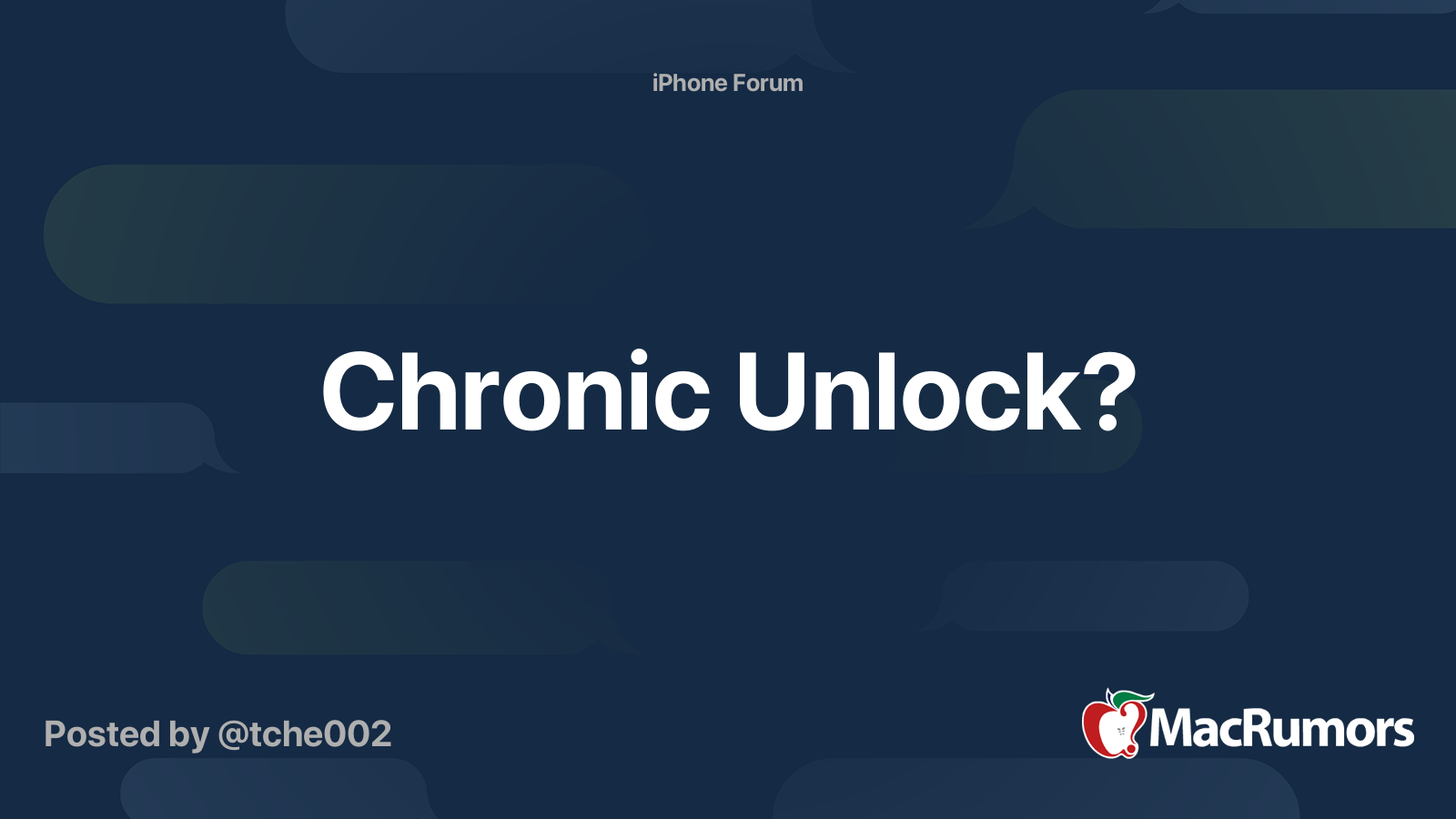 Chronic Unlock? | MacRumors Forums