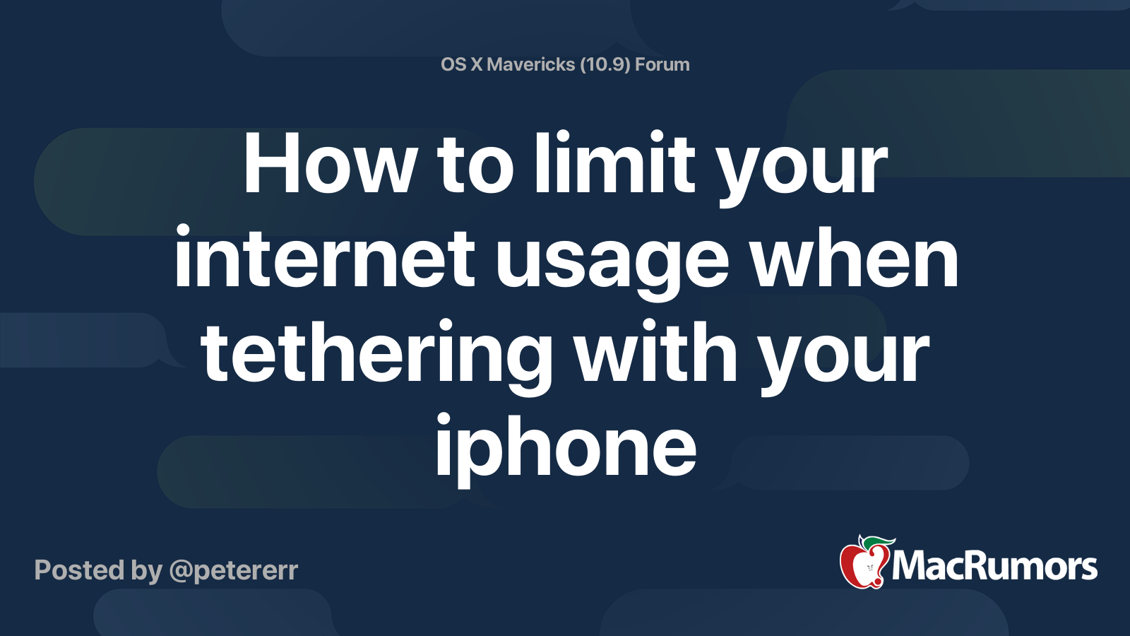 How to limit your internet usage when tethering with your iphone ...