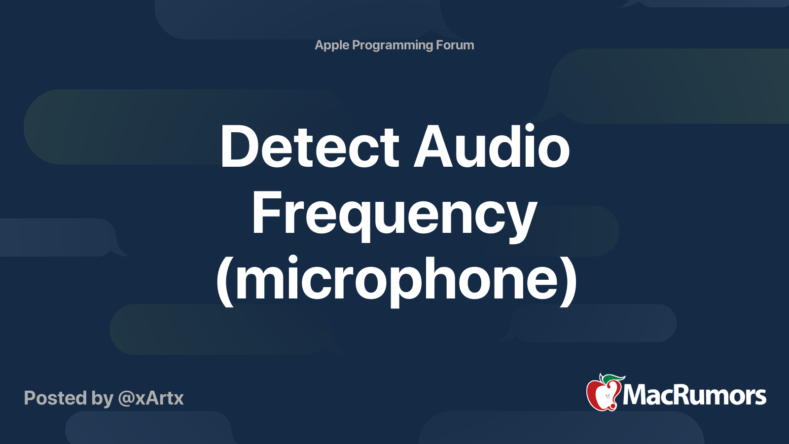 Detect Audio Frequency (microphone) | MacRumors Forums