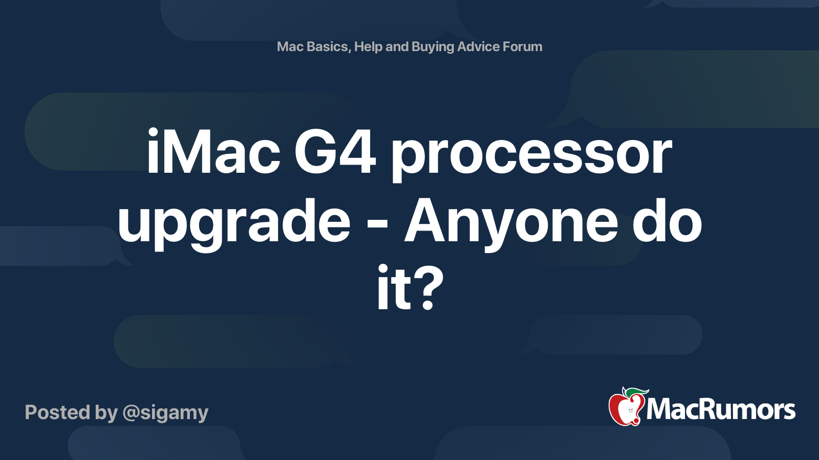 iMac G4 processor upgrade - Anyone do it? | MacRumors Forums