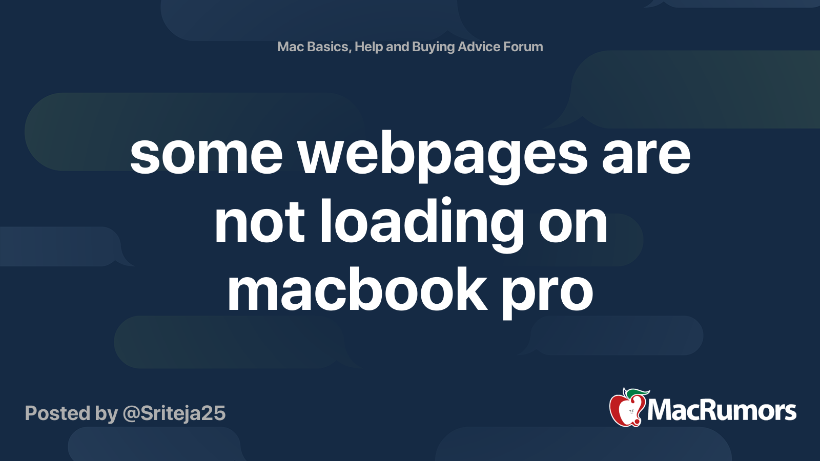 some webpages are not loading on macbook pro | MacRumors Forums