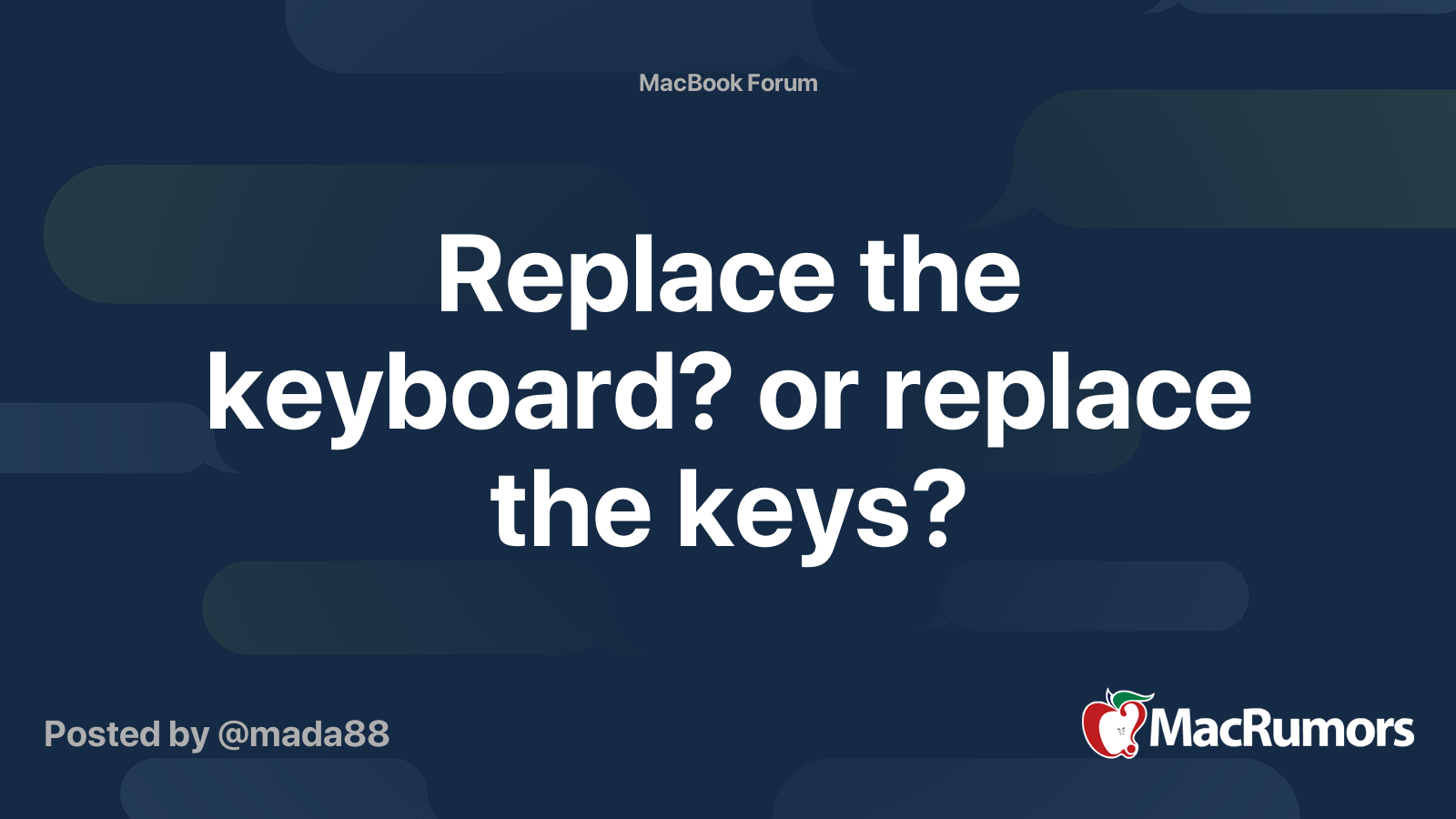 Replace the keyboard? or replace the keys? | MacRumors Forums